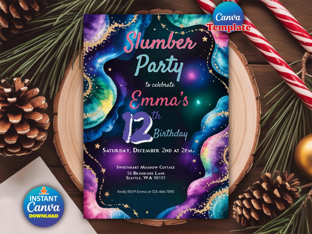 Editable Galaxy Birthday Invitation | Cosmic Party Template | Space ...