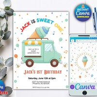 Ice Cream Birthday Invitation Template Ice Cream Social Party Here's ...