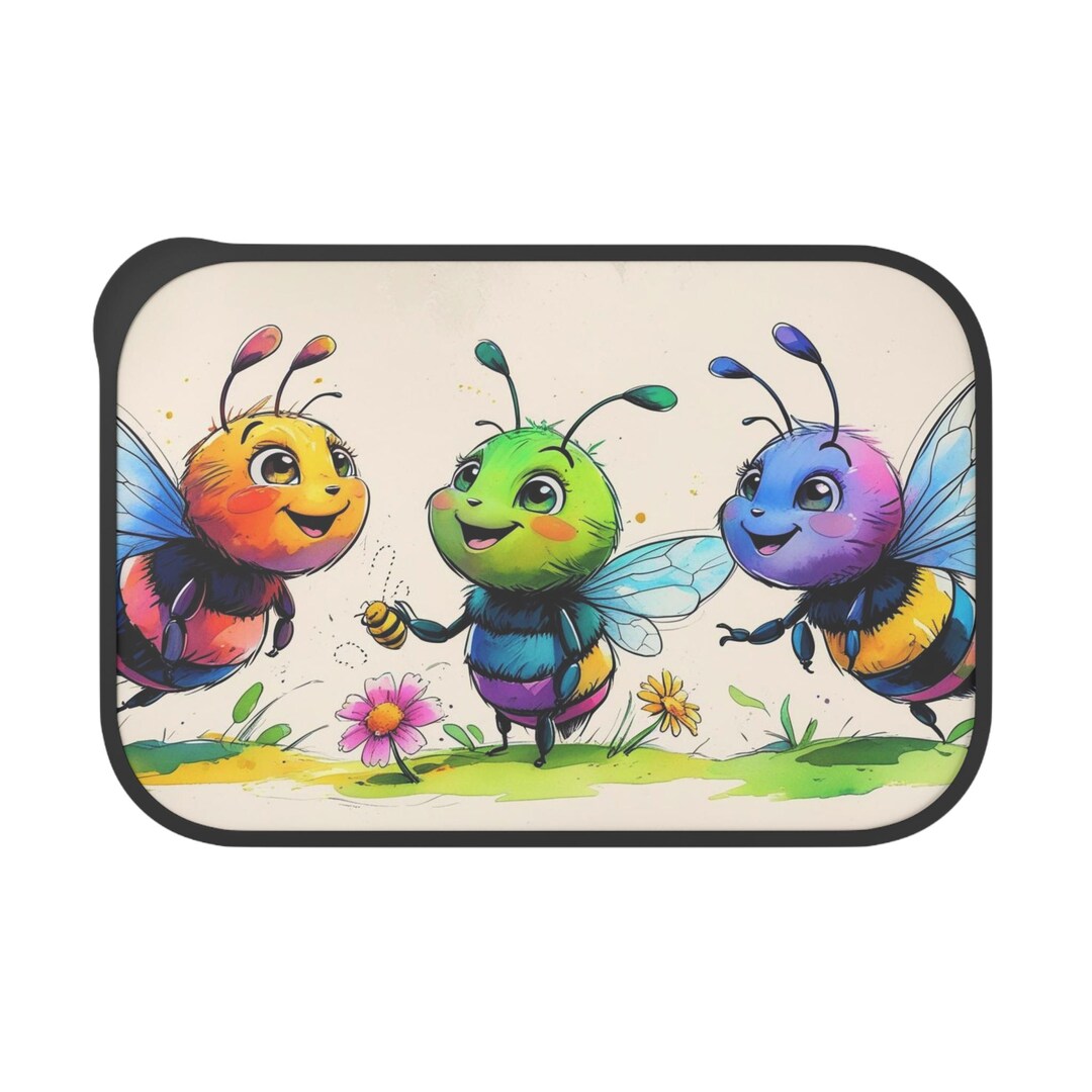 Colorful Bee-themed Bento Box, Lunch Box for Kids, Meal Prep Container ...