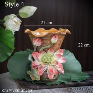 Handmade Ceramic Lotus Vase: Unique Home Decor, Vietnamese Pottery - Etsy