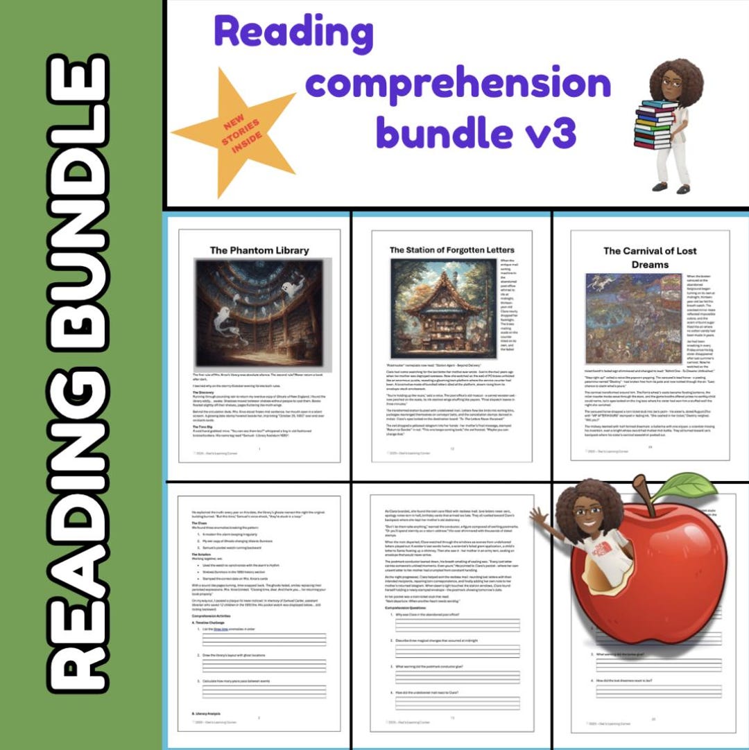 BUNDLE Reading Comprehension V3 - Grade 6 + Intensive //10 STORIES ...