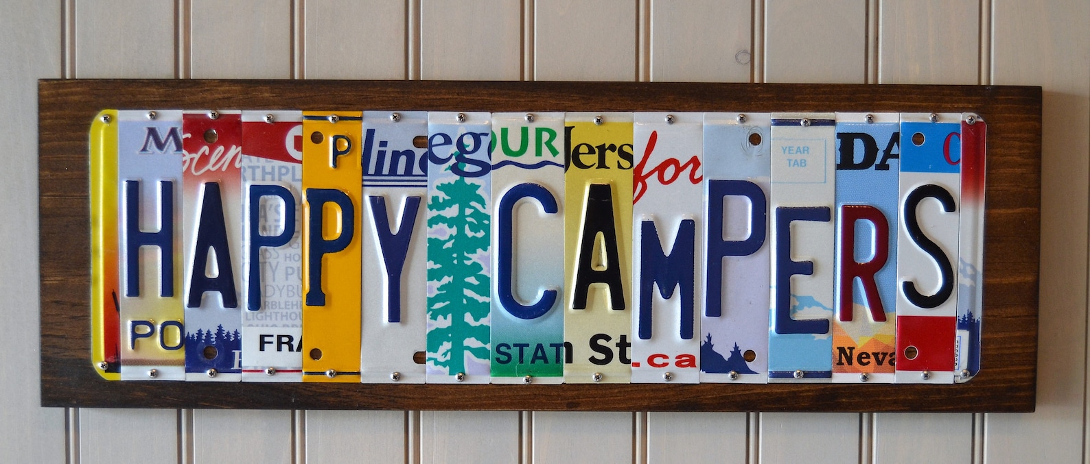 Happy Campers Custom License Plate Sign RV Life Camping Sign - Etsy