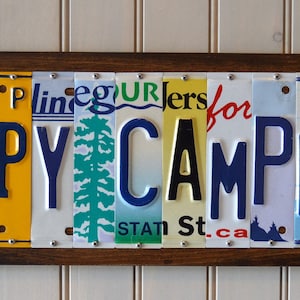 Happy Campers Custom License Plate Sign RV Life Camping Sign - Etsy