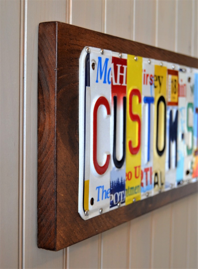 Custom License Plate Sign: Personalized Wood Decor - Etsy