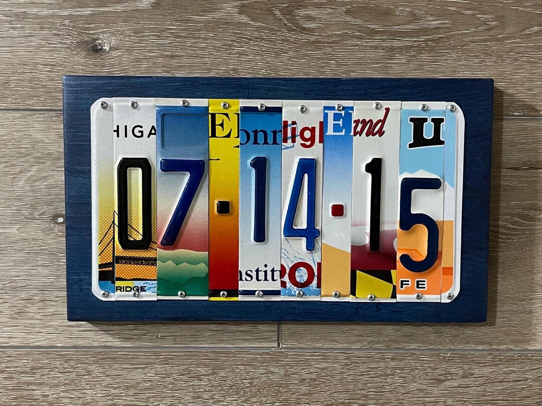 Personalized License Plate Date Sign: 10th Anniversary Tin Gift - Etsy