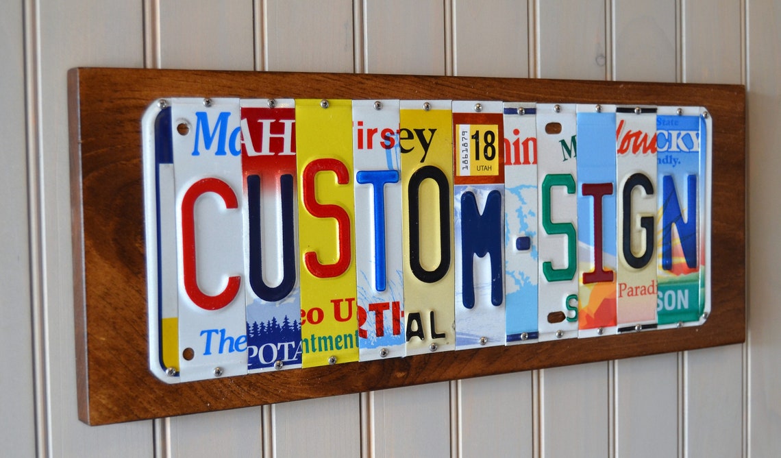 Custom License Plate Sign Personalized Gift for Any Occasion/ | Etsy