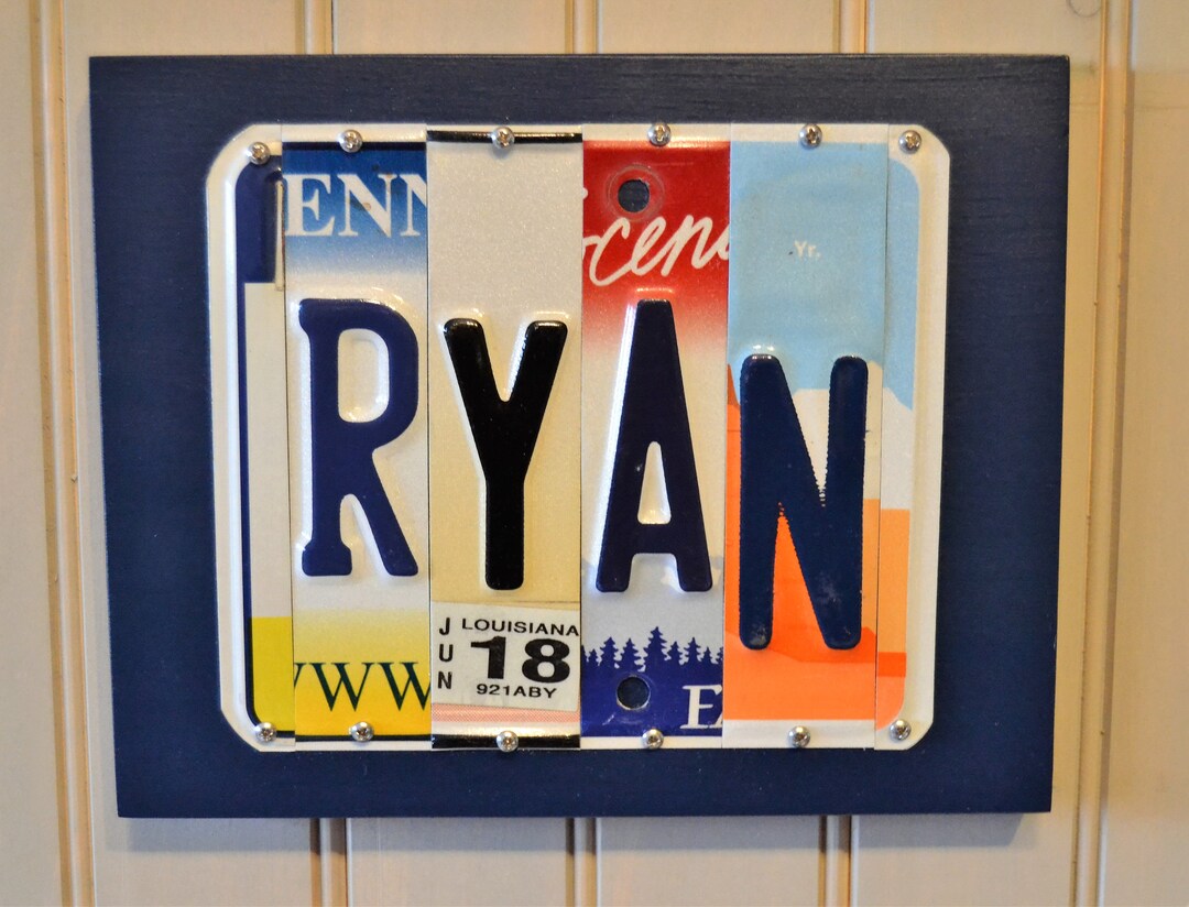 Custom License Plate Name Sign: Personalized Kids Room Decor - Etsy