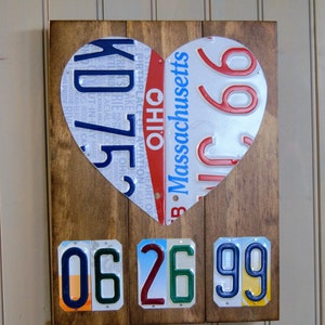 Personalized Any Year Anniversary License Plate Sign Choose Your States ...