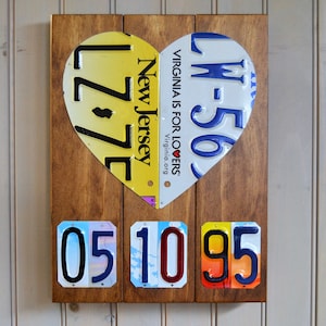 Personalized Any Year Anniversary License Plate Sign Choose Your States ...