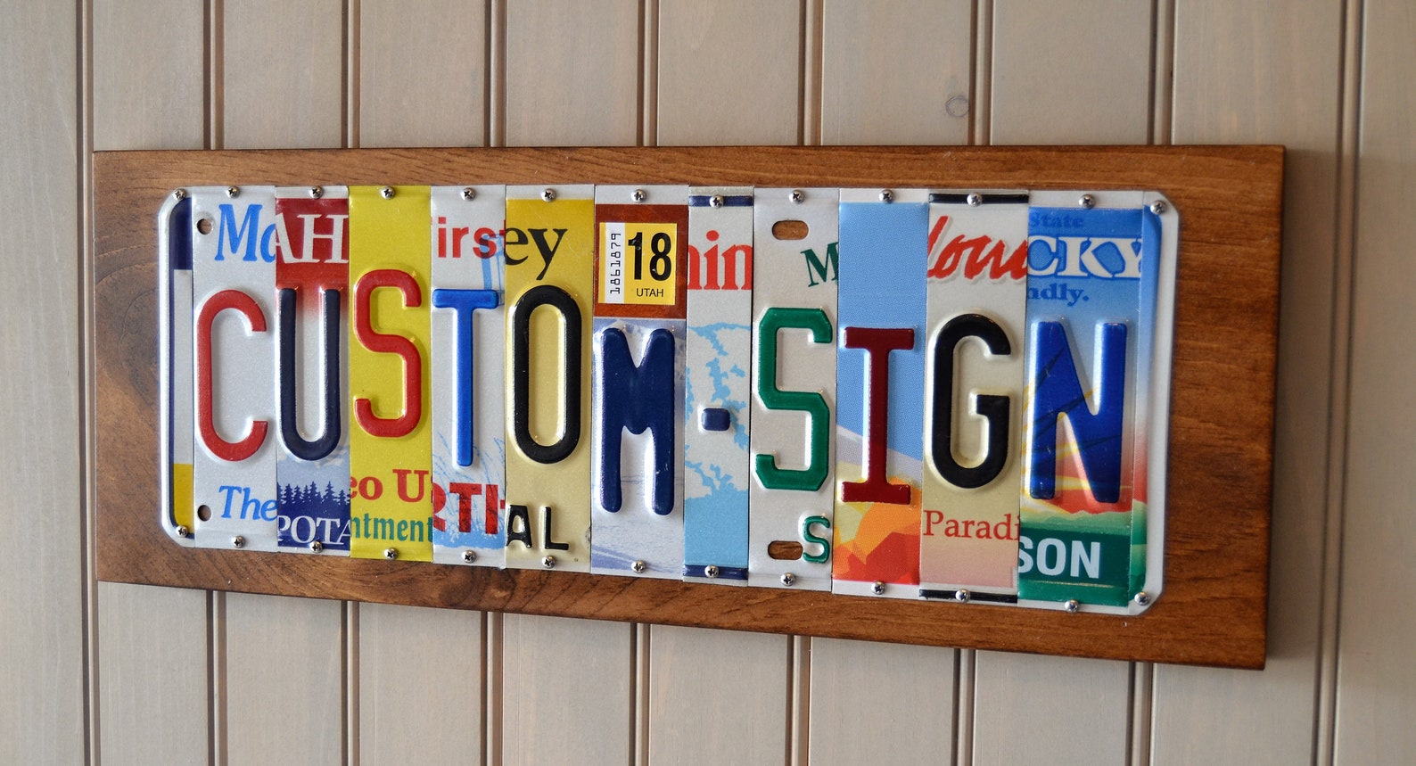 Custom License Plate Sign: Personalized Wood Decor - Etsy