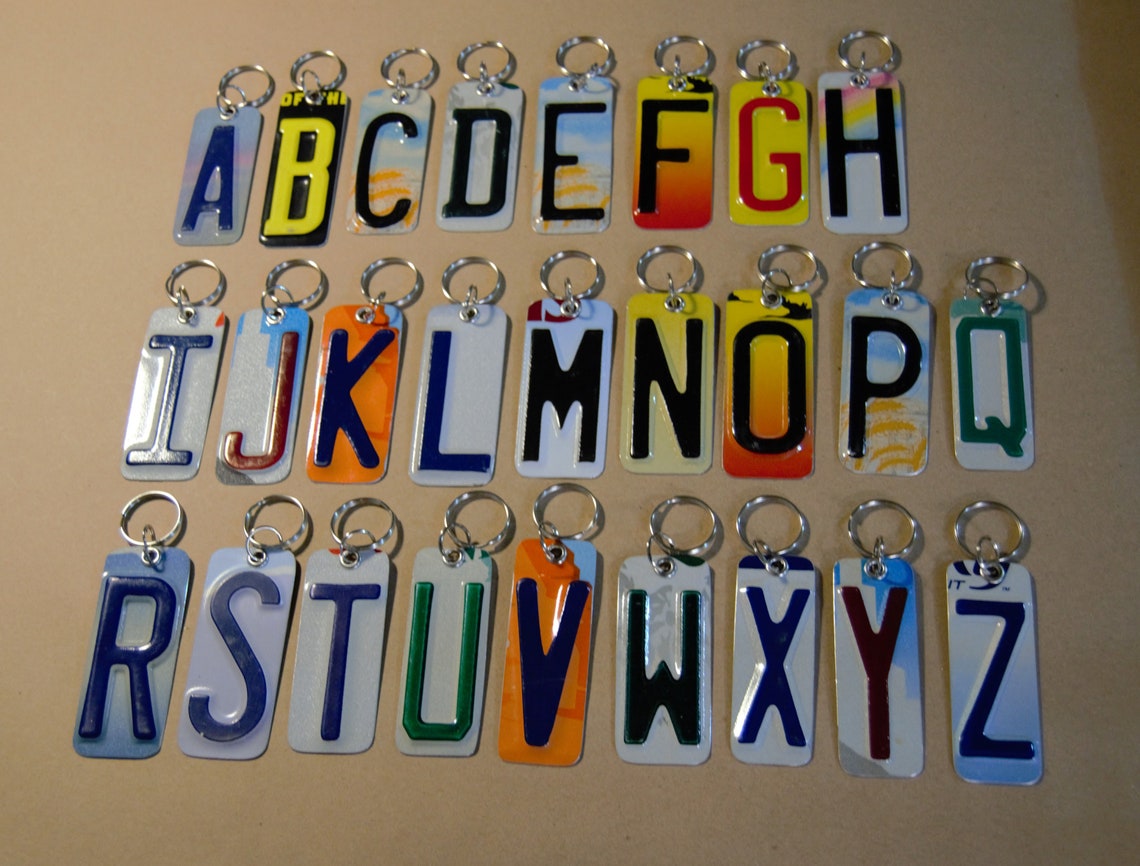 License Plate Keychain-keychain-keychains Initials-key Ring - Etsy