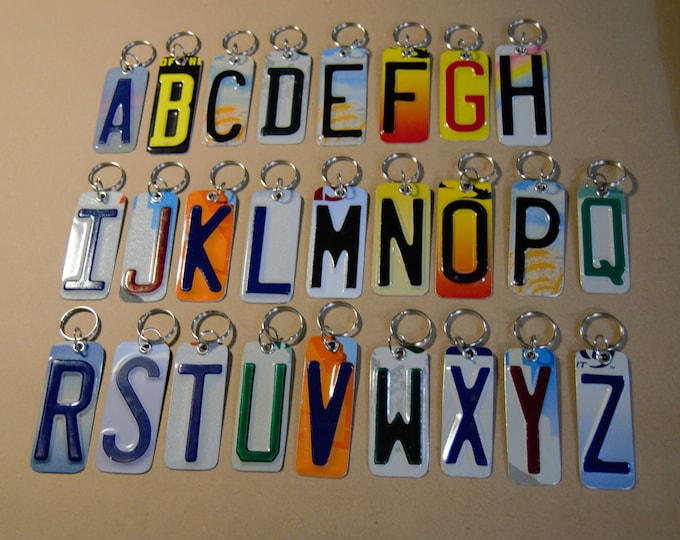 License Plate Letter Keychains - Etsy