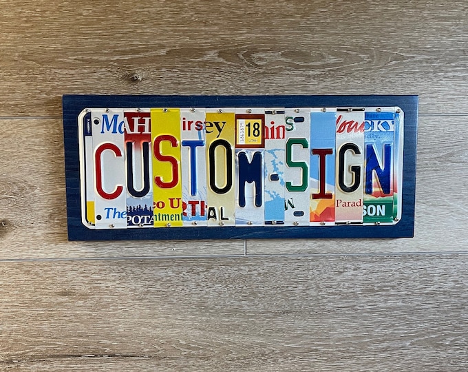 Custom License Plate Sign Last Name Custom Sign Customized Personalized ...