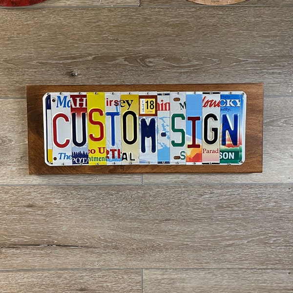 Custom License Plate Sign - Etsy