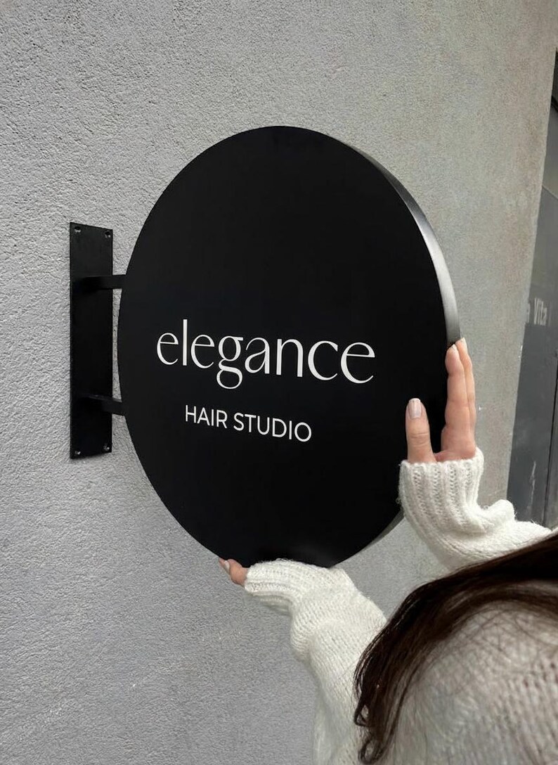 Custom 3D Metal Blade Sign, Double Sided Hanging Sign, Outdoor Business ...
