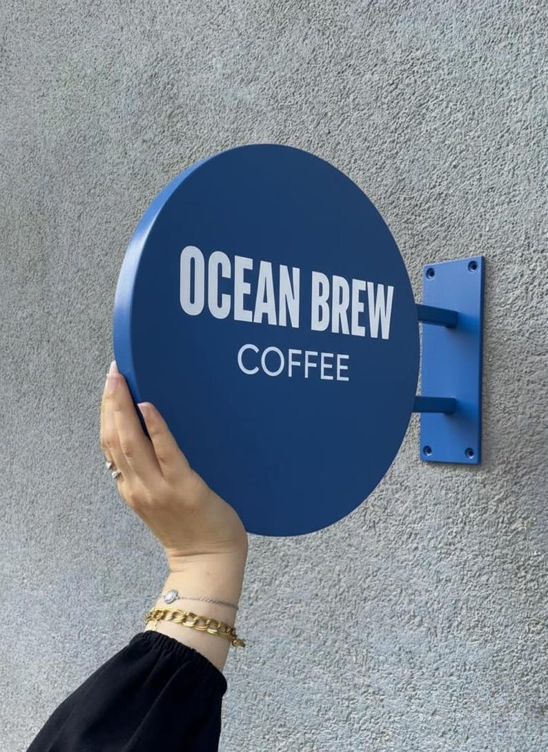 Custom 3D Metal Blade Sign, Double Sided Hanging Sign, Outdoor Business ...