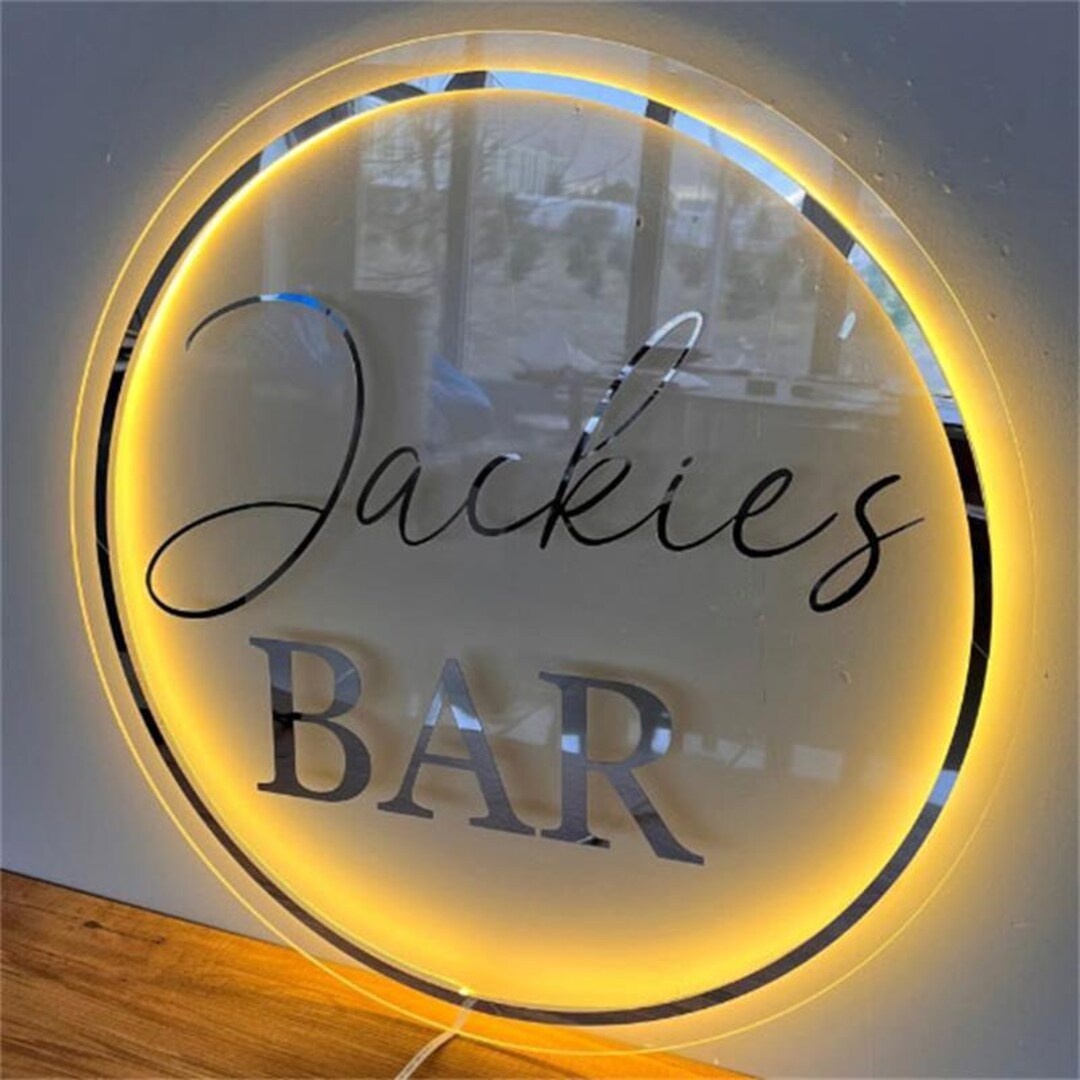 Custom Acrylic Sign, Light up Neon Sign, Acrylic Sign, Round Wall Sign ...