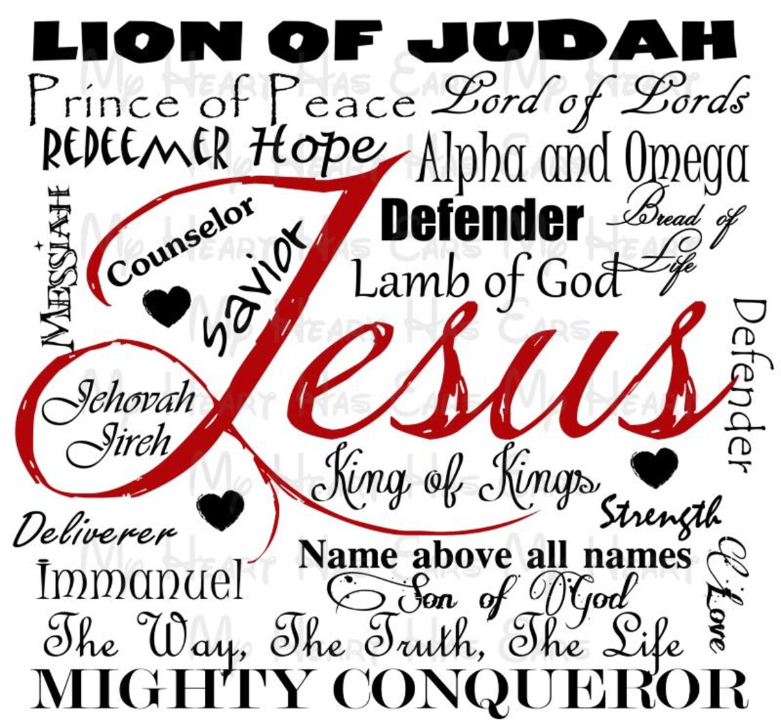 The Names of Jesus Image PNG Digital File Sublimation Print T-shirt ...