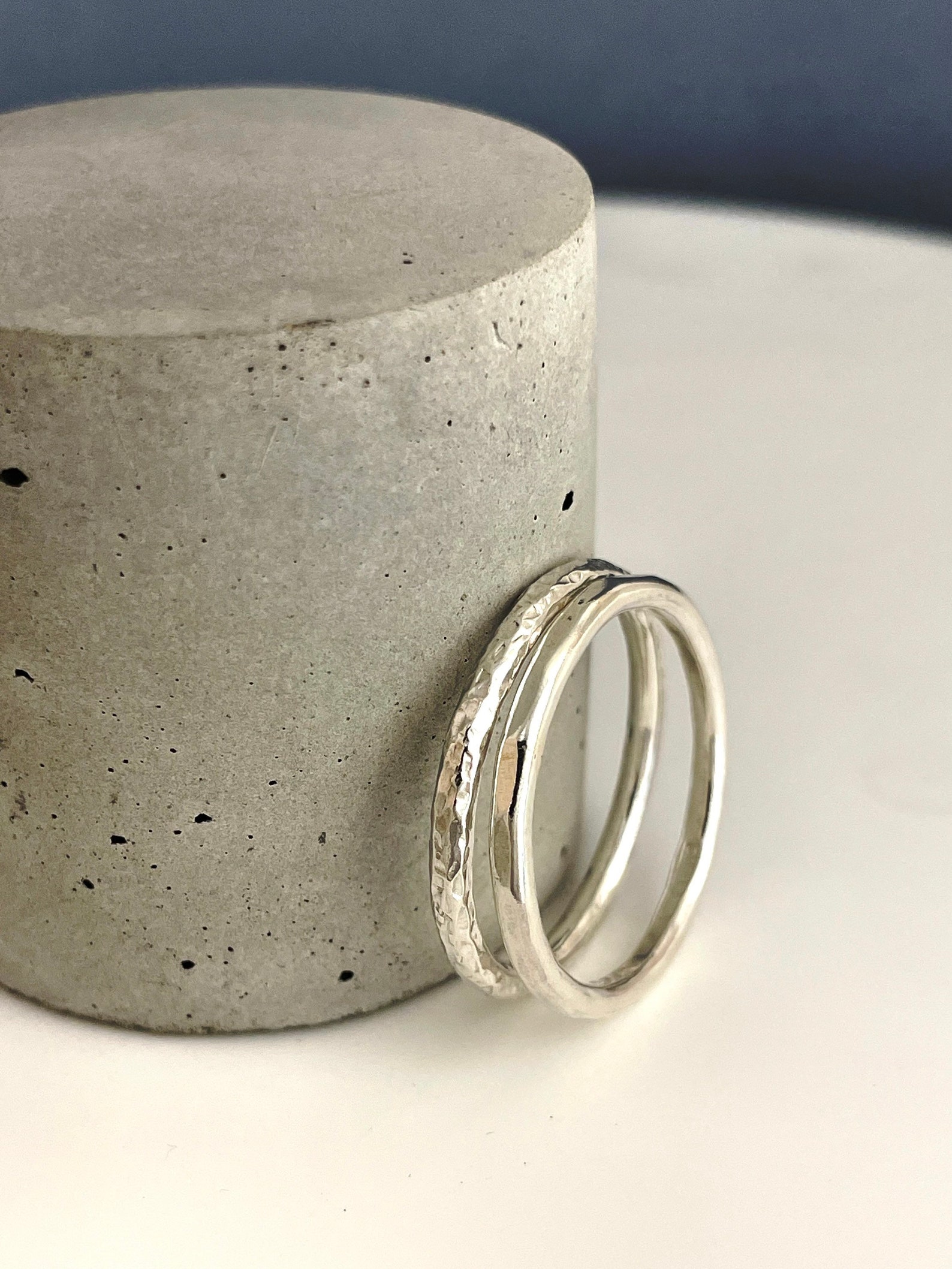 Set of X2 Silver Rings Solid 2mm 925 Sterling Silver - Etsy