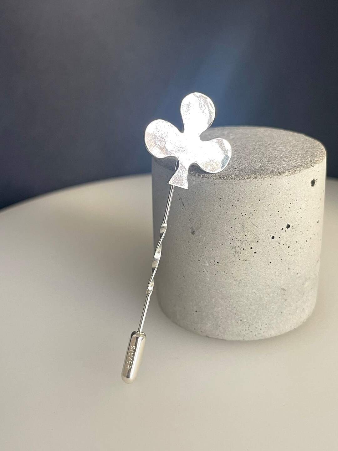 Silver Stick Pin Ace of Clubs Symbol/three Leaf Clover Tie & Lapel ...