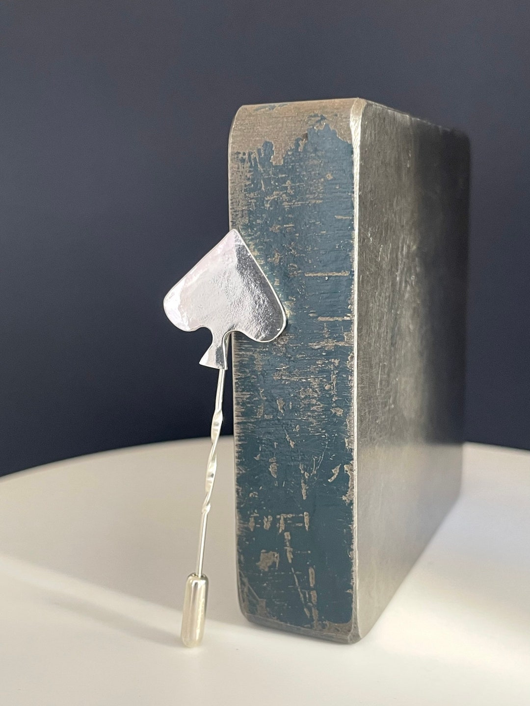 Silver Stick Pin • Ace of Spades Tie & Lapel Stick Pin-brooch • Solid ...