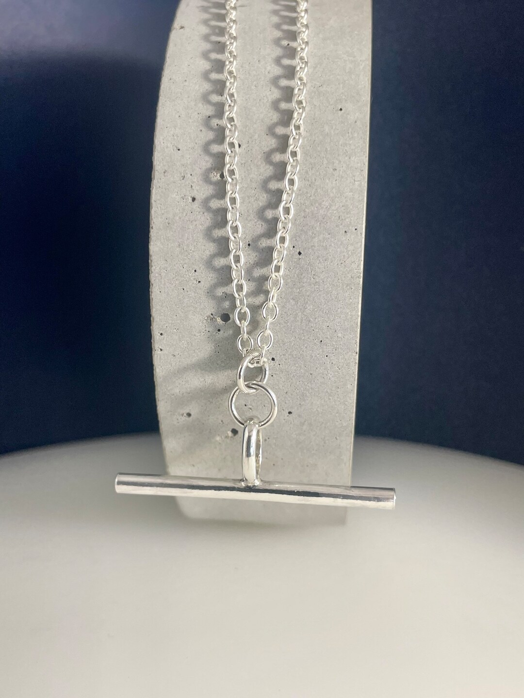 Silver T-bar Pendant Necklace Solid 925 Sterling Silver - Etsy