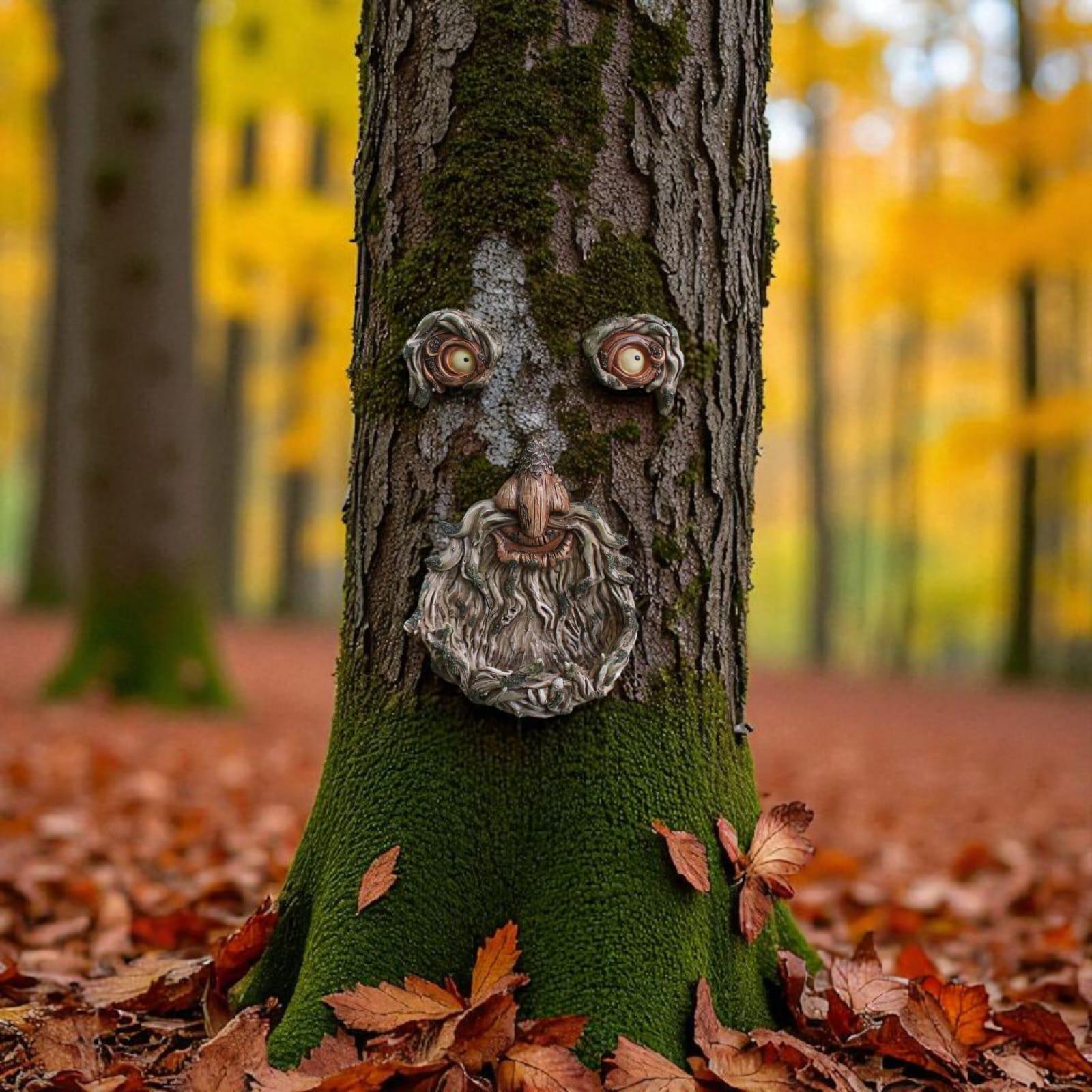 Resin Bark Face Tree Spirit Ornaments – Hanging Facial Feature Crafts ...