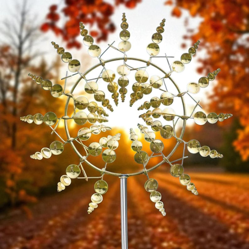 Kinetic Wind Spinner: Metal Garden Sculpture, Outdoor Lawn Decor - Etsy