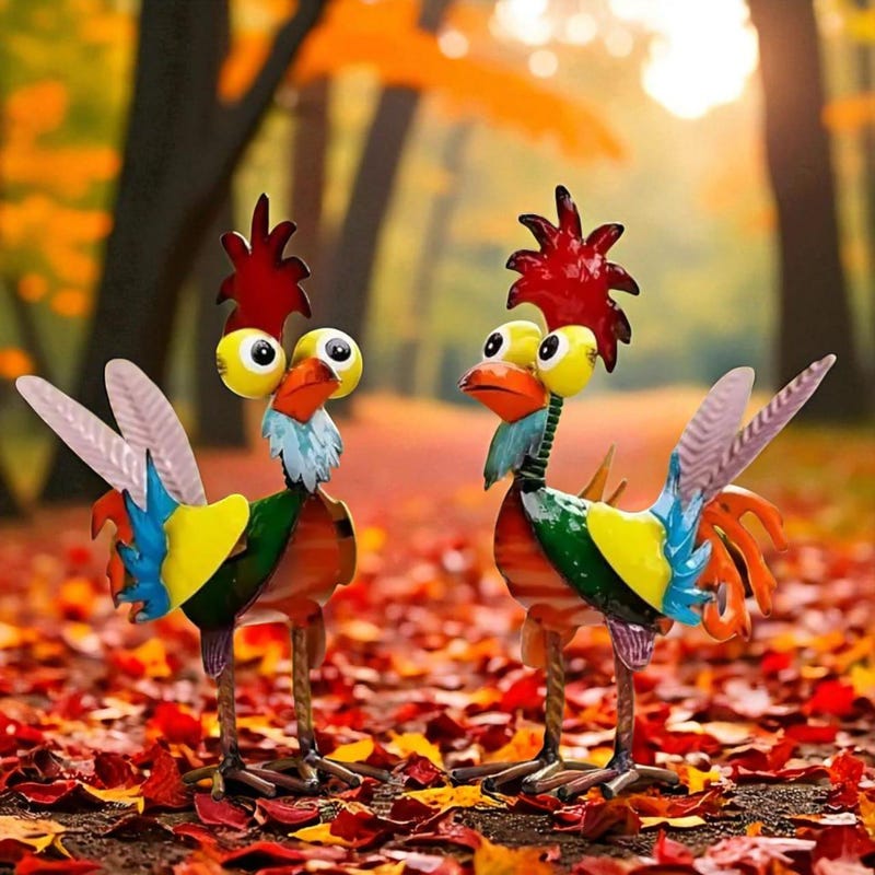 Metal Chicken Yard Art - Etsy