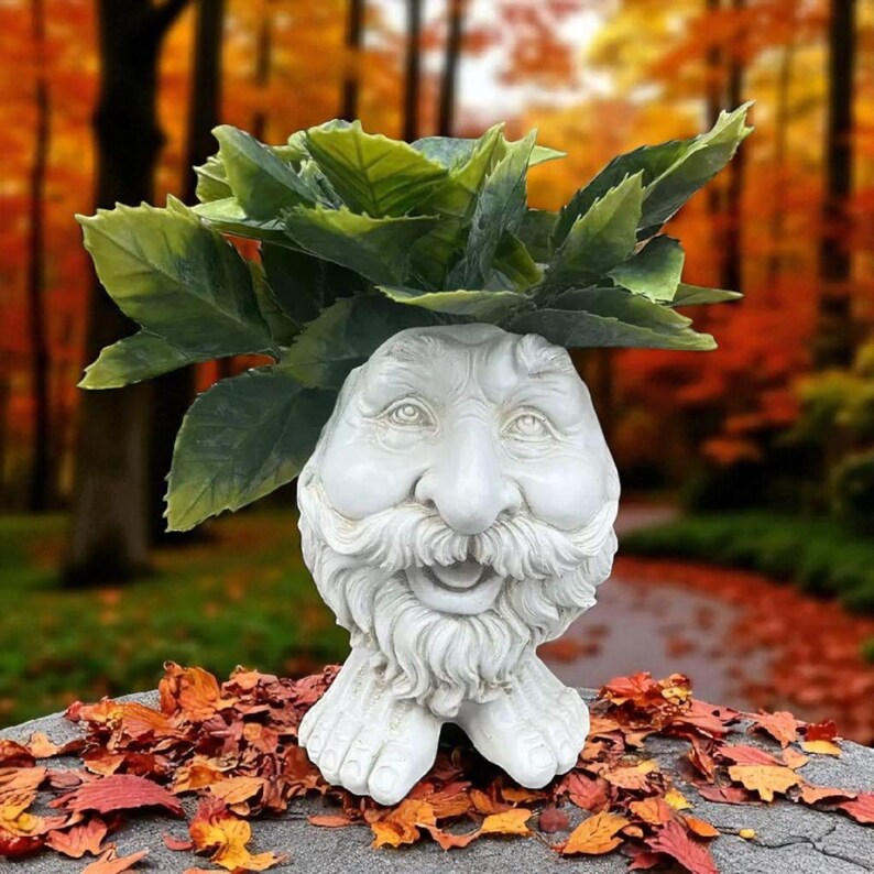 Funny Face Garden Planter With Feet: Whimsical Resin Plant Pot - Etsy