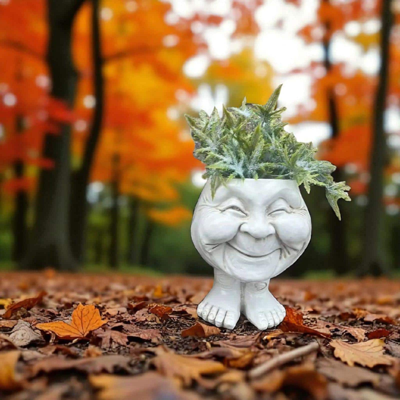 Funny Face Garden Planter With Feet: Whimsical Resin Plant Pot - Etsy