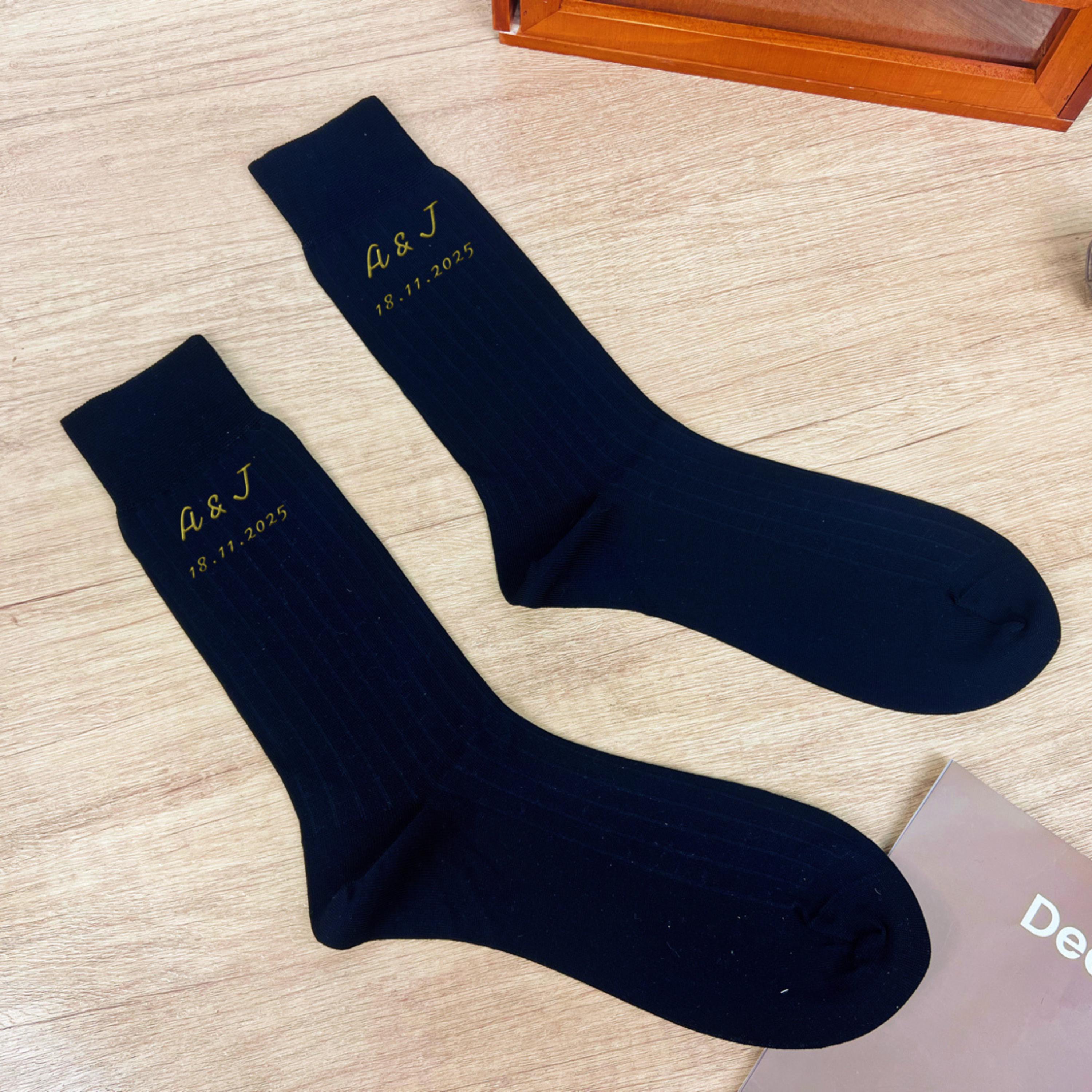 Personalized Wedding Socks for Men,embroidery Groomsmen Socks for ...