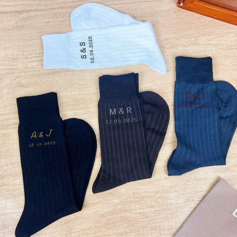 Personalized Wedding Socks for Men,embroidery Groomsmen Socks for ...