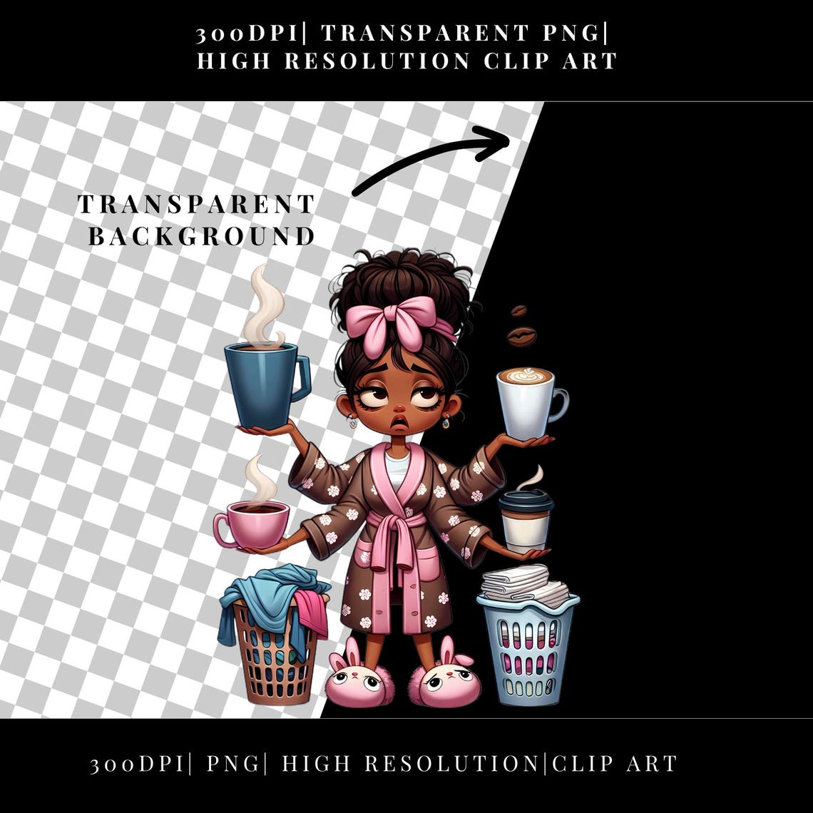Tired Mom Clipart PNG Bundle | 300 DPI Transparent Busy Mom Art | Funny ...