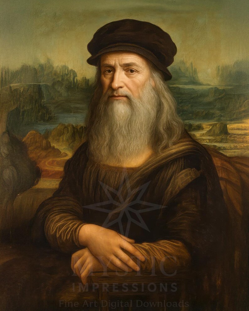 Da Vinci Mona Lisa Pose Portrait: Renaissance Art Print (digital ...