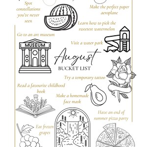 Monthly Bucket List Bundle: Coloring Journal Pages (printable) - Etsy