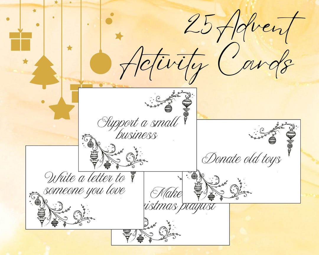 Printable Advent Activity Cards | Christmas Countdown | Activity Card ...