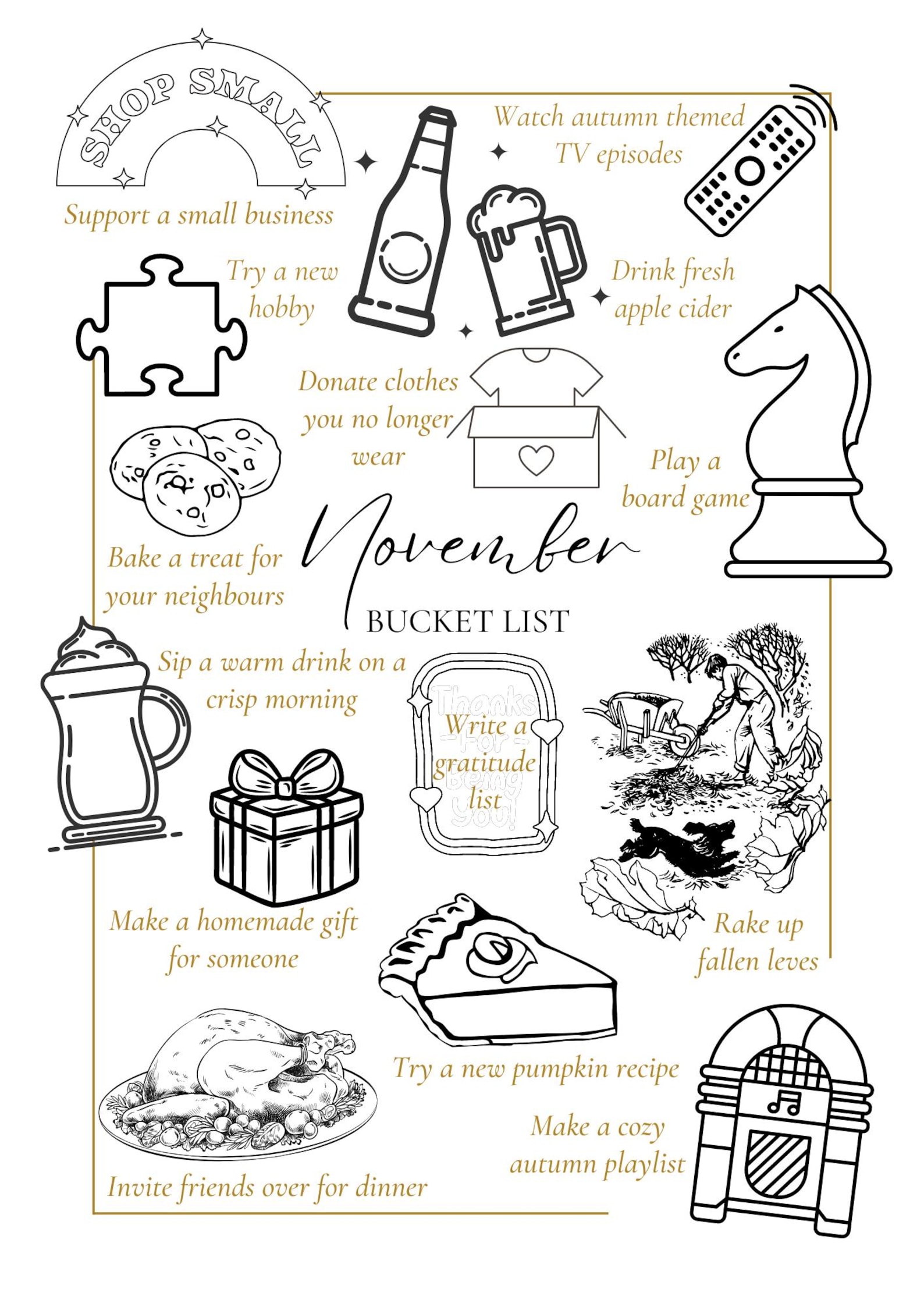 Monthly Bucket List Bundle: Coloring Journal Pages (printable) - Etsy