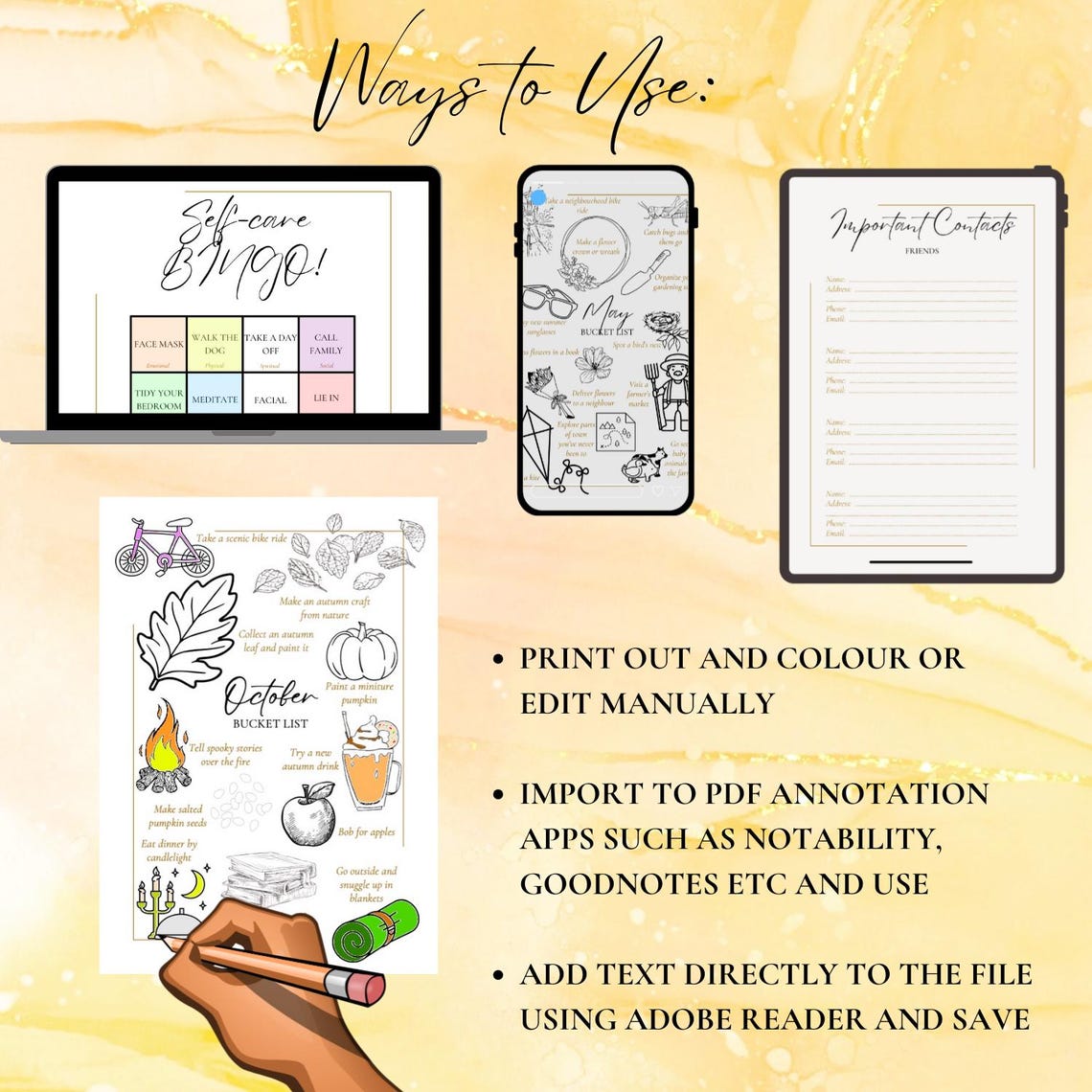 Monthly Bucket List Bundle: Coloring Journal Pages (printable) - Etsy