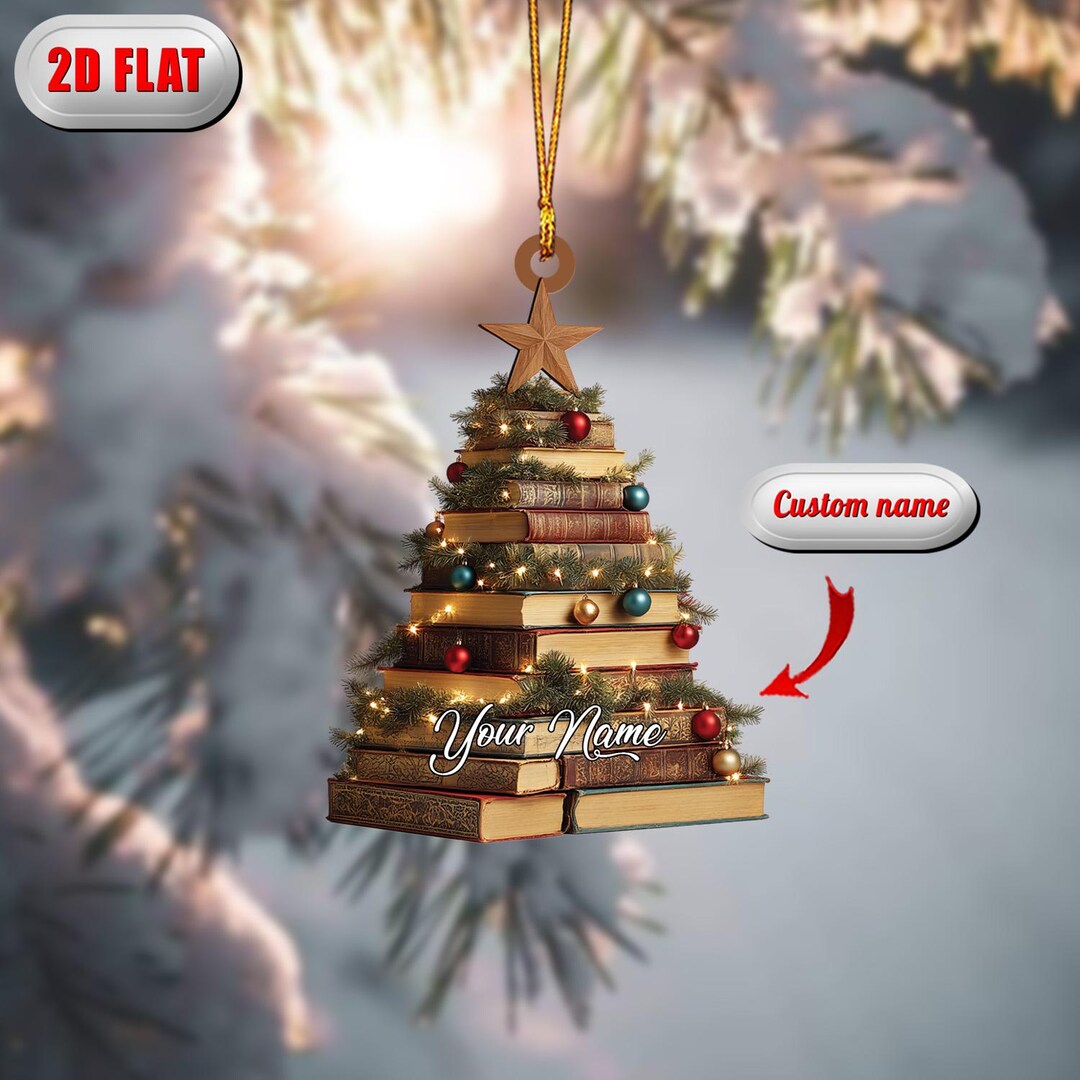 Personalized Book Christmas Tree Ornament: Literary Holiday Decoration ...