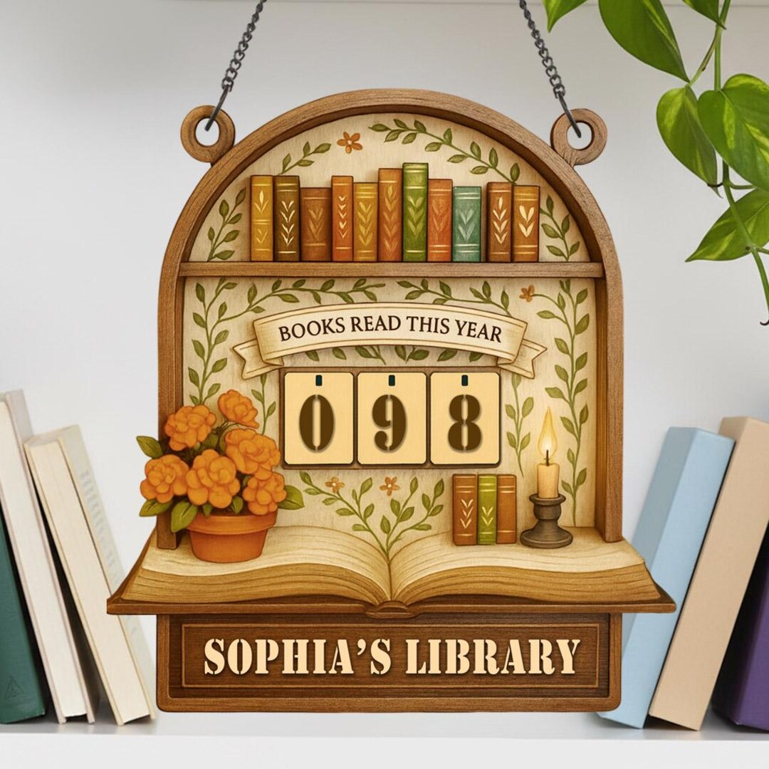 Personalized Wooden Book Tracker Sign: Books Read Counter - Etsy