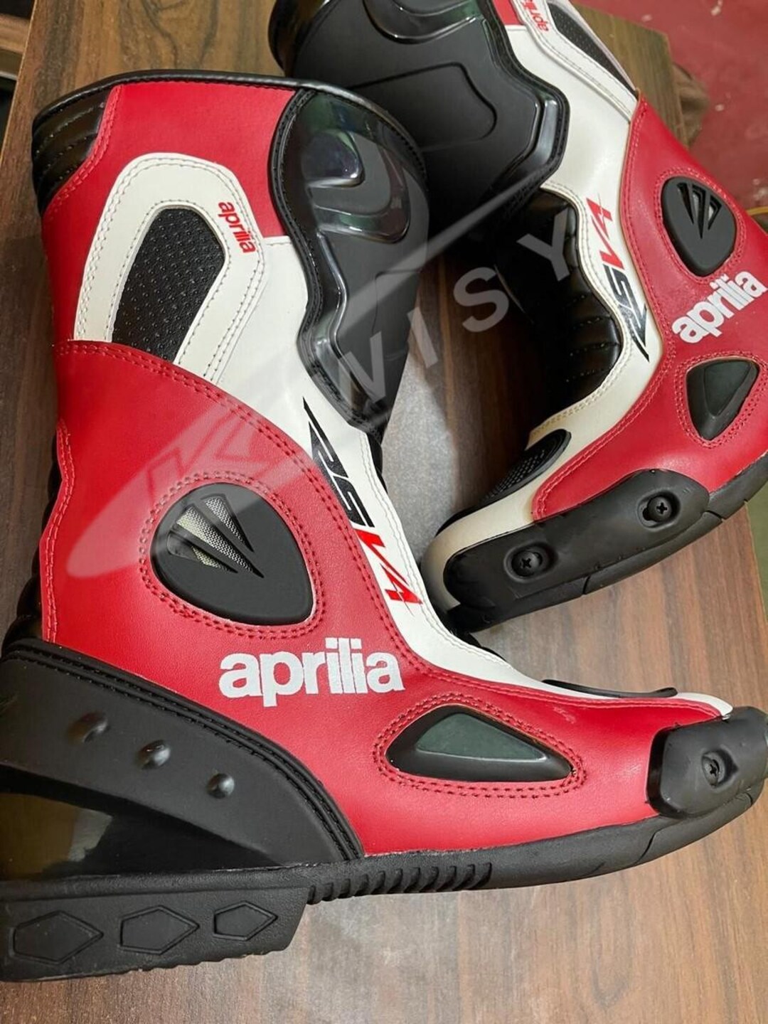 Aprilia Racing Motorbike CE Approved Cowhide Leather Boots Available in ...