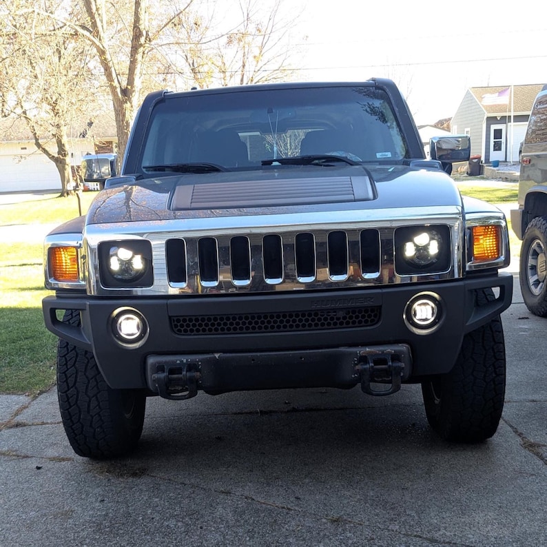 Hummer H3 4.5” LED Fog Light Housings – PETG – Direct Fit Using Factory ...