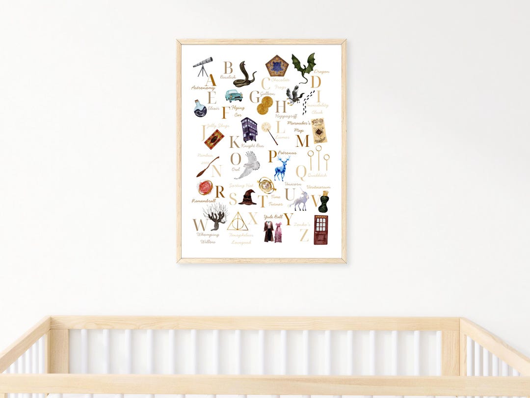 Wizard Alphabet Nursery Print: HP Art, Hand-drawn (digital Download) - Etsy
