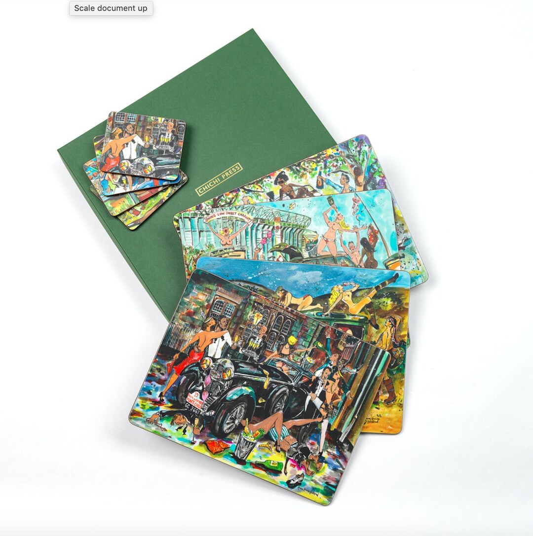 Cheeky Car Party Art Placemats - Gift Set of 4 - Brilliant Christmas ...
