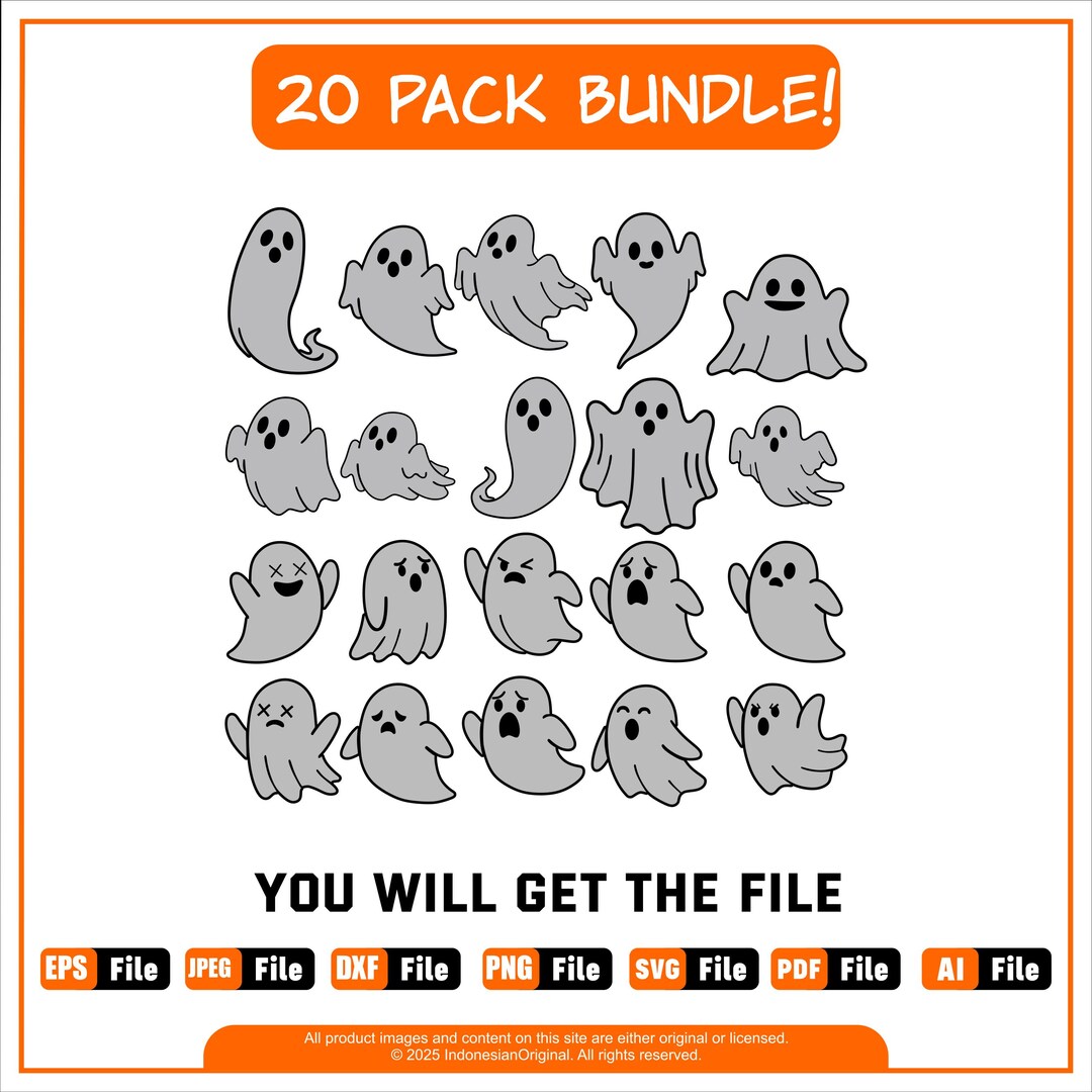 Ghost SVG Bundle – Boo Halloween Clipart, Spooky Ghost Faces, Cute ...