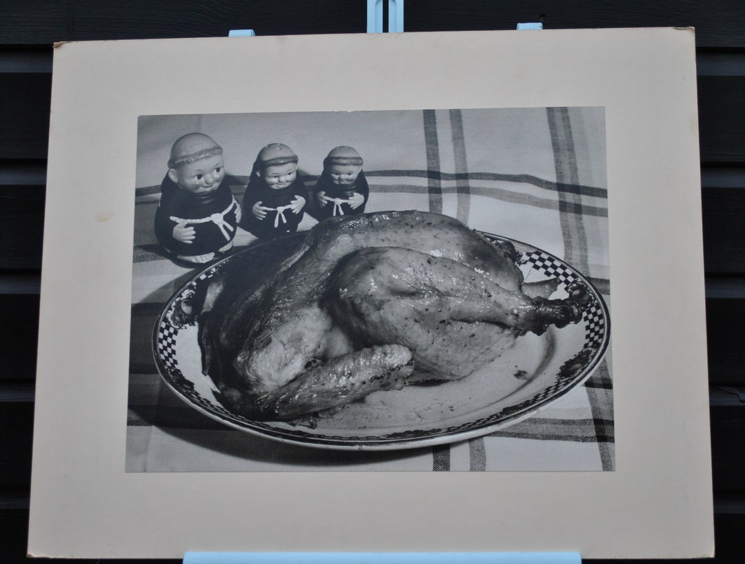Unusual Monks and Chicken Black and White Photograph - Etsy