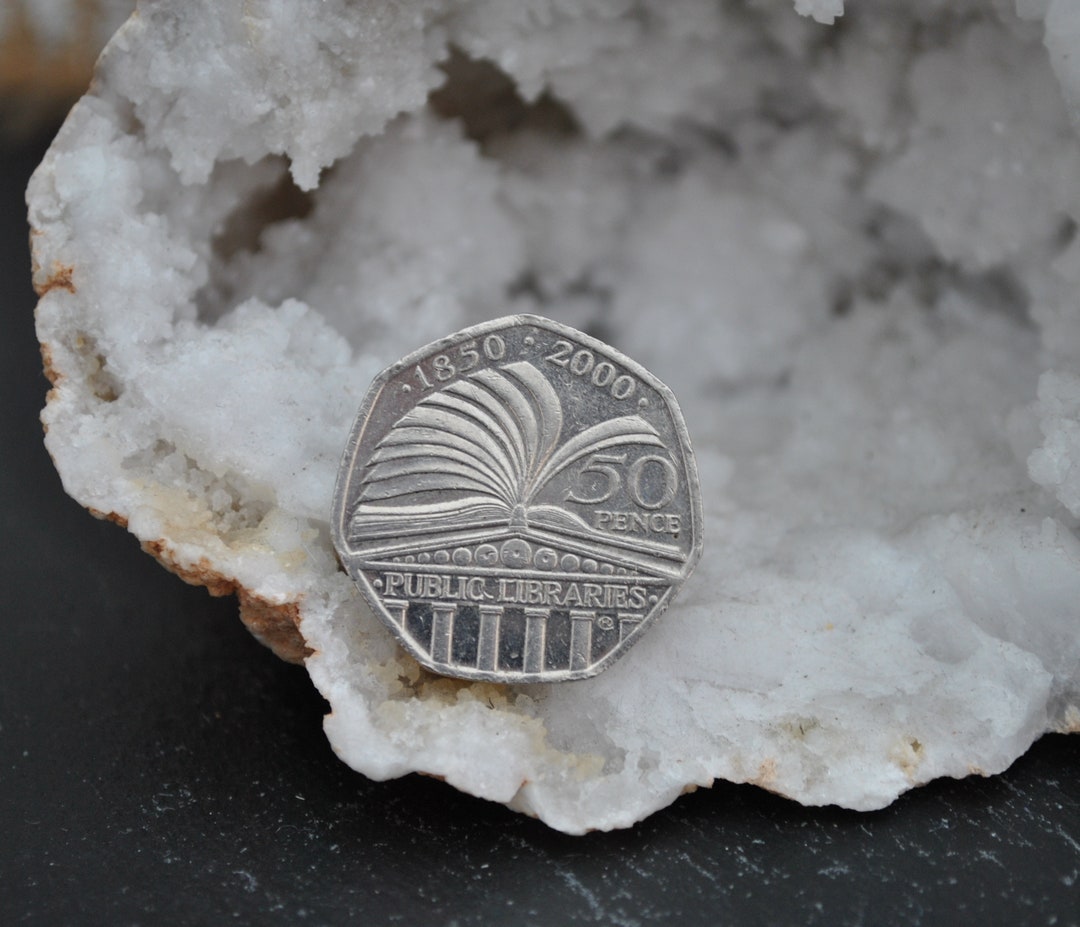 Vintage 50p Coin - 150th Anniversary of the Public Libraries Act - Etsy UK