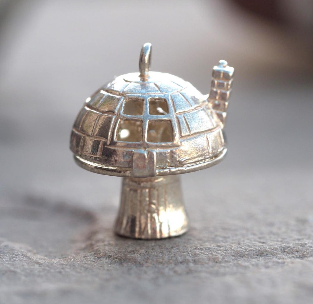Toadstool House Opening to Show Pixie Inside Vintage Silver Charm or Pendant - Etsy