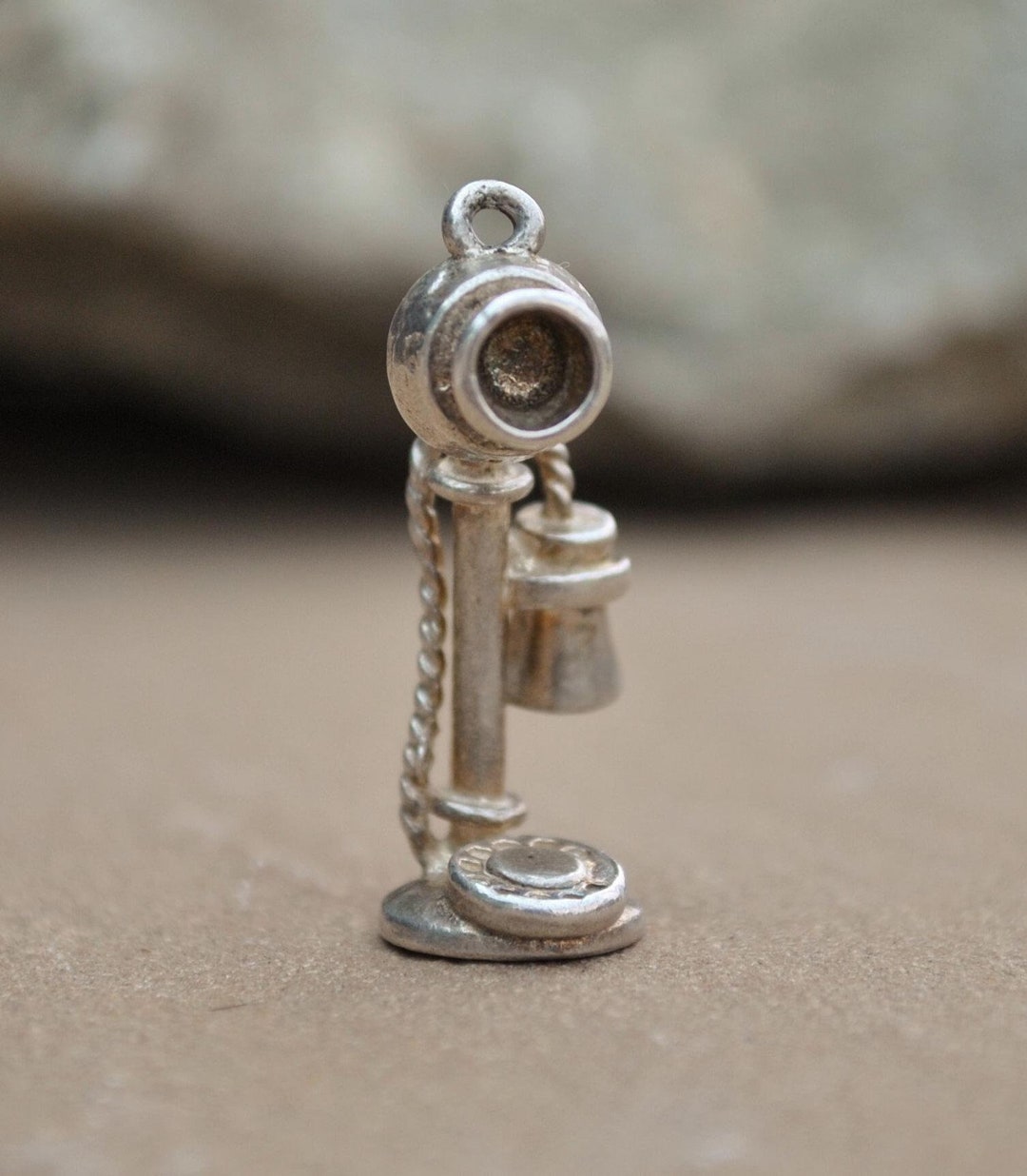 Old Fashioned Telephone Vintage Silver Charm - Etsy